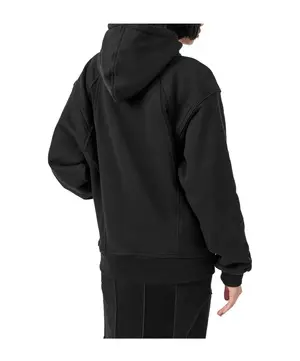 Off-White Satin Hooded Sweatshirt Dress
