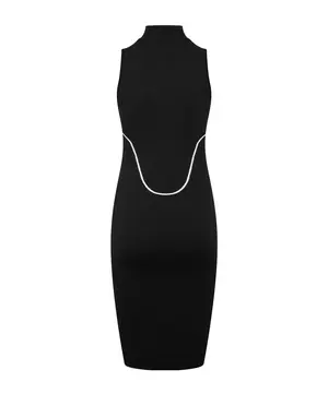 Off-White Fitted High Neck Midi Dress With Logo Detail