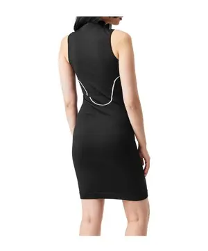 Off-White Fitted High Neck Midi Dress With Logo Detail