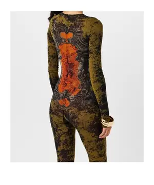 JEAN PAUL GAULTIER Long Sleeve Printed Jumpsuit