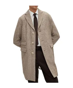 Hugo Boss Herringbone Wool Overcoat