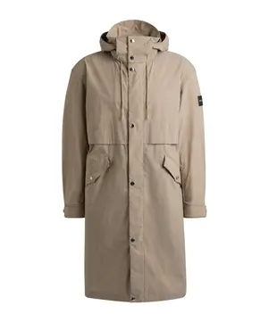 Hugo Boss Long Hooded Parka - Nude