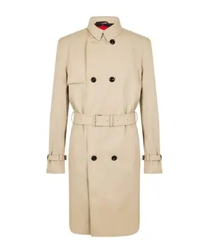 Hugo Boss Double Breasted Belted Trench Coat - Nude