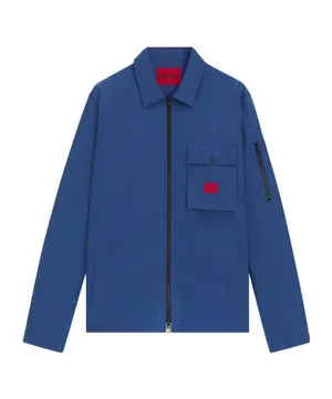 Hugo Boss Zip-through Overshirt - Blue