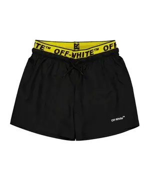 Off-White Drawstring Swim Shorts - Black