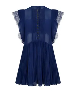 SELF-PORTRAIT Ruffled Mini Dress - Blue
