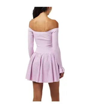 SELF-PORTRAIT Knit Mini Dress With Button Detail