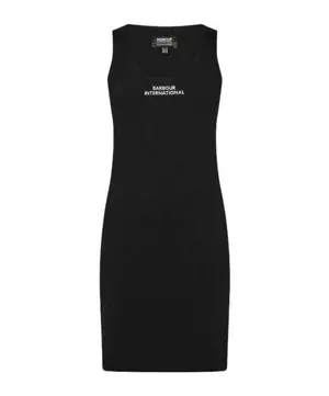 Barbour Sleeveless Round Neck Ribbed Dress - Black