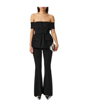 SELF-PORTRAIT Off-shoulder Peplum Jumpsuit