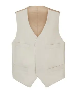 Hugo Boss Beige Tailored Waistcoat - White