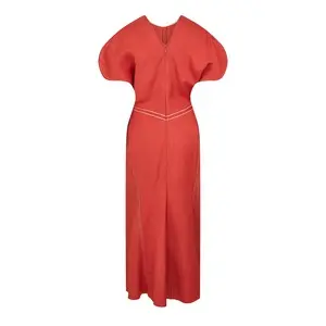 Victoria Beckham Tailored Ruched Front Midi Dress