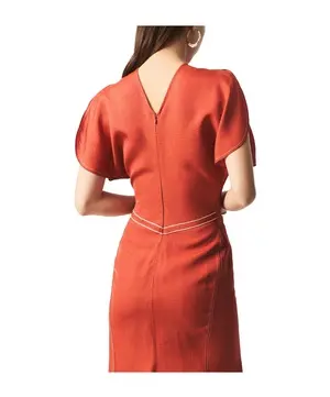 Victoria Beckham Tailored Ruched Front Midi Dress