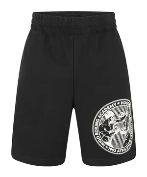 Hugo Boss Classic Logo Graphic Relaxed Fit Knee Length Shorts - Black