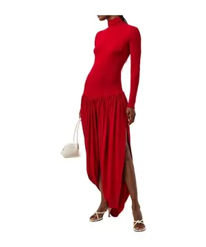 Magda Butrym Long Sleeve High Neck Dress