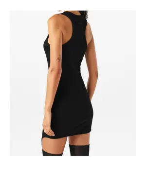 JEAN PAUL GAULTIER Ribbed Mini Dress With Integrated Garters