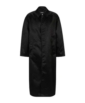Hugo Boss Longline Coat With Monogram Pattern