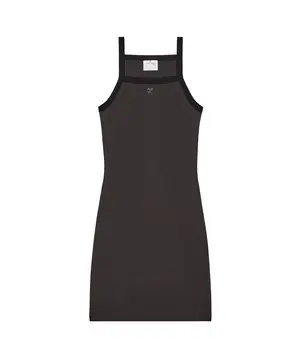 COURREGES Sleeveless Square Neck Mini Dress - Black