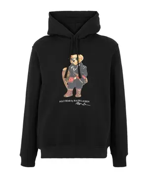 Polo Ralph Lauren Hoodie With Bear Print - Black