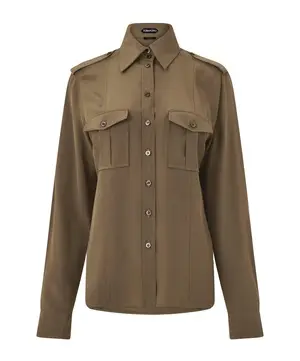 TOM FORD Solid Color Classic Versatile Shirt - Brown