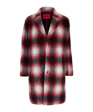 Hugo Boss Plaid Single-breasted Overcoat - Multicolor