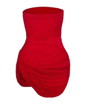 Magda Butrym Strapless Ruched Mini Dress