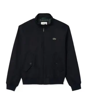 Lacoste Twill Harrington Jacket With Embroidered Croc Emblem