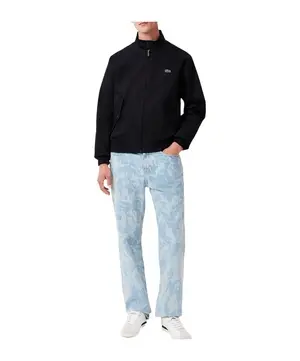 Lacoste Twill Harrington Jacket With Embroidered Croc Emblem