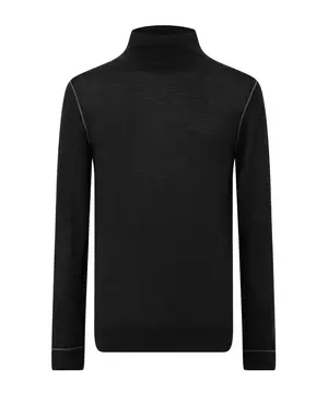 Hugo Boss Solid Color Minimalist Knit Sweater - Black