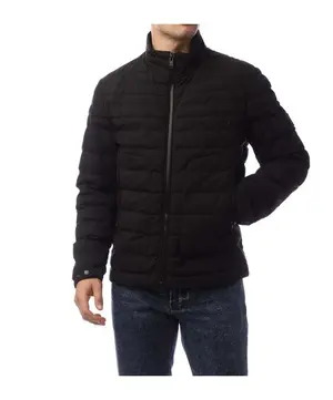 Hugo Boss Slim-fit Quilted Wool-blend Jacket With Stand Collar