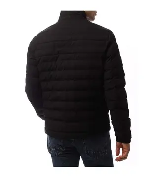 Hugo Boss Slim-fit Quilted Wool-blend Jacket With Stand Collar
