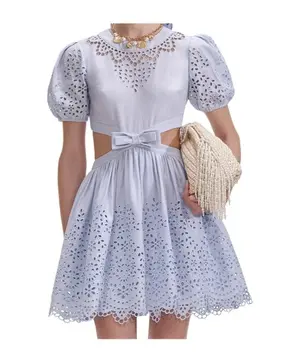 SELF-PORTRAIT Cutout Mini Dress With Short Sleeves