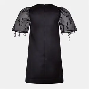 GANNI Short Sleeve Embellished Dress