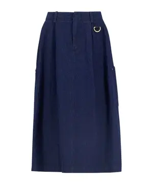Barbour Belt Loop Midi Skirt - Blue