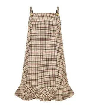 GANNI Plaid Pinafore Dress