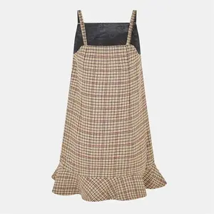 GANNI Plaid Pinafore Dress