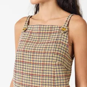 GANNI Plaid Pinafore Dress