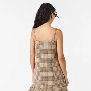 GANNI Plaid Pinafore Dress