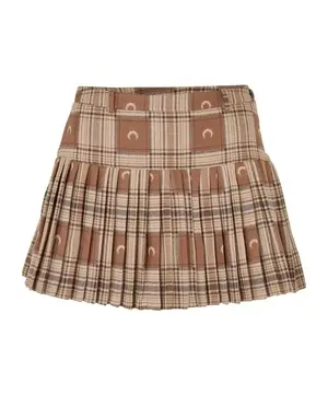 MARINE SERRE Moon Print Pleated Mini Skirt
