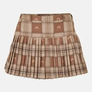 MARINE SERRE Moon Print Pleated Mini Skirt