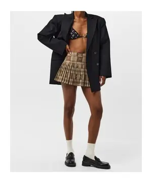 MARINE SERRE Moon Print Pleated Mini Skirt