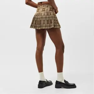 MARINE SERRE Moon Print Pleated Mini Skirt