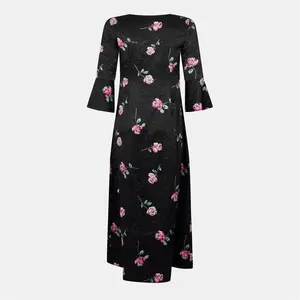 GANNI Floral Satin Maxi Dress