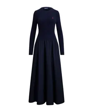Polo Ralph Lauren Cable Knit A-line Dress - Black