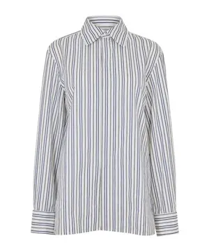MARINE SERRE Striped Pattern Long-sleeve Shirt