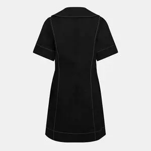GANNI Mini Wrap Dress With Contrast Stitching