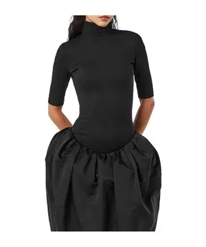 Magda Butrym High-neck Elbow-sleeve Midi Dress