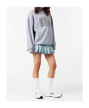 Balenciaga Pleated Denim Mini Skirt