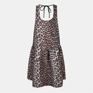 GANNI Sleeveless Tie-waist Midi Dress