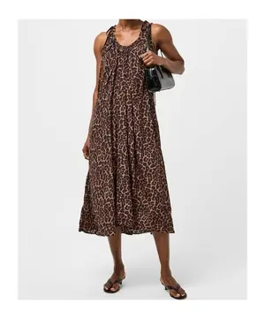 ANINE BING Sleeveless Leopard Print Maxi Dress