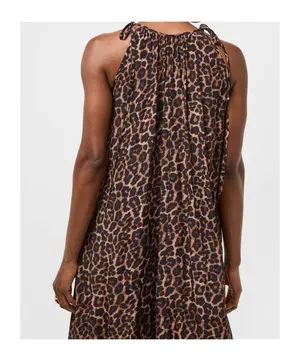 ANINE BING Sleeveless Leopard Print Maxi Dress